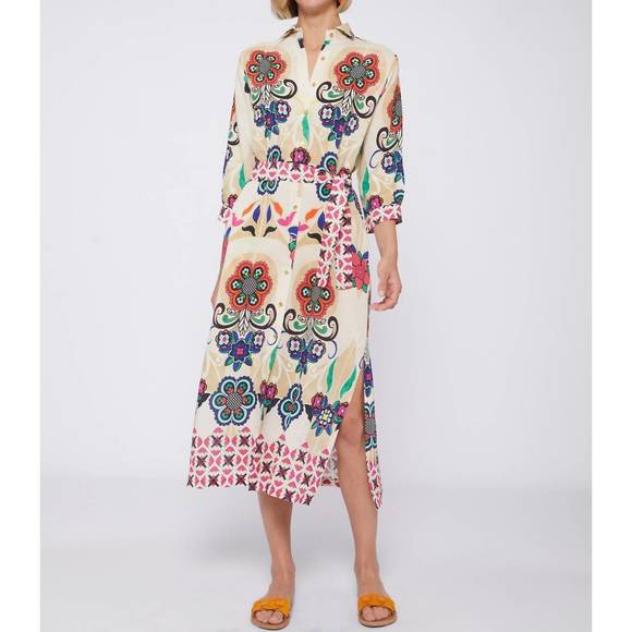 Vilagallo | Dresses | New Vilagallo Dafine Midi Long Shirt Dress In ...
